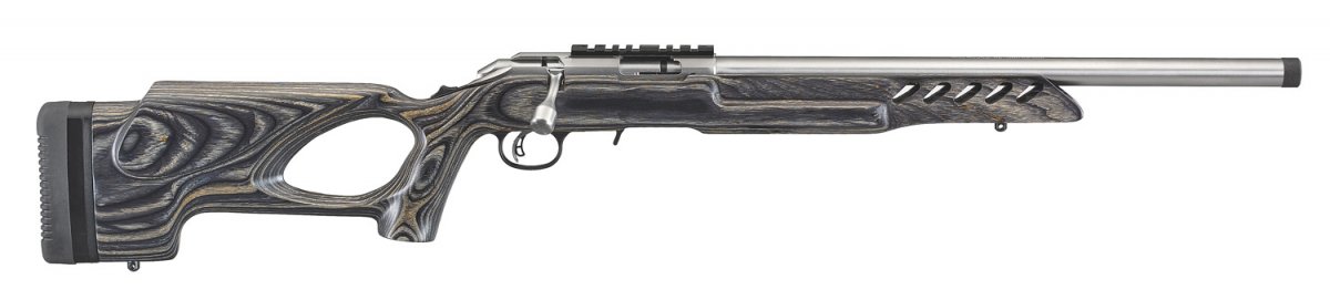Ruger American Rimfire Target, 22 LR, Satin Stainless, Black Laminate ...